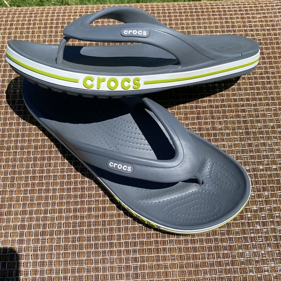 CROCS | Shoes | Bayaband Crocs Mens Gray Flip Flops | Poshmark